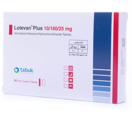 LOTEVAN PLUS 10 / 160 / 25 MG 30 TABLETS | Dr. Sulaiman Al Habib Pharmacy