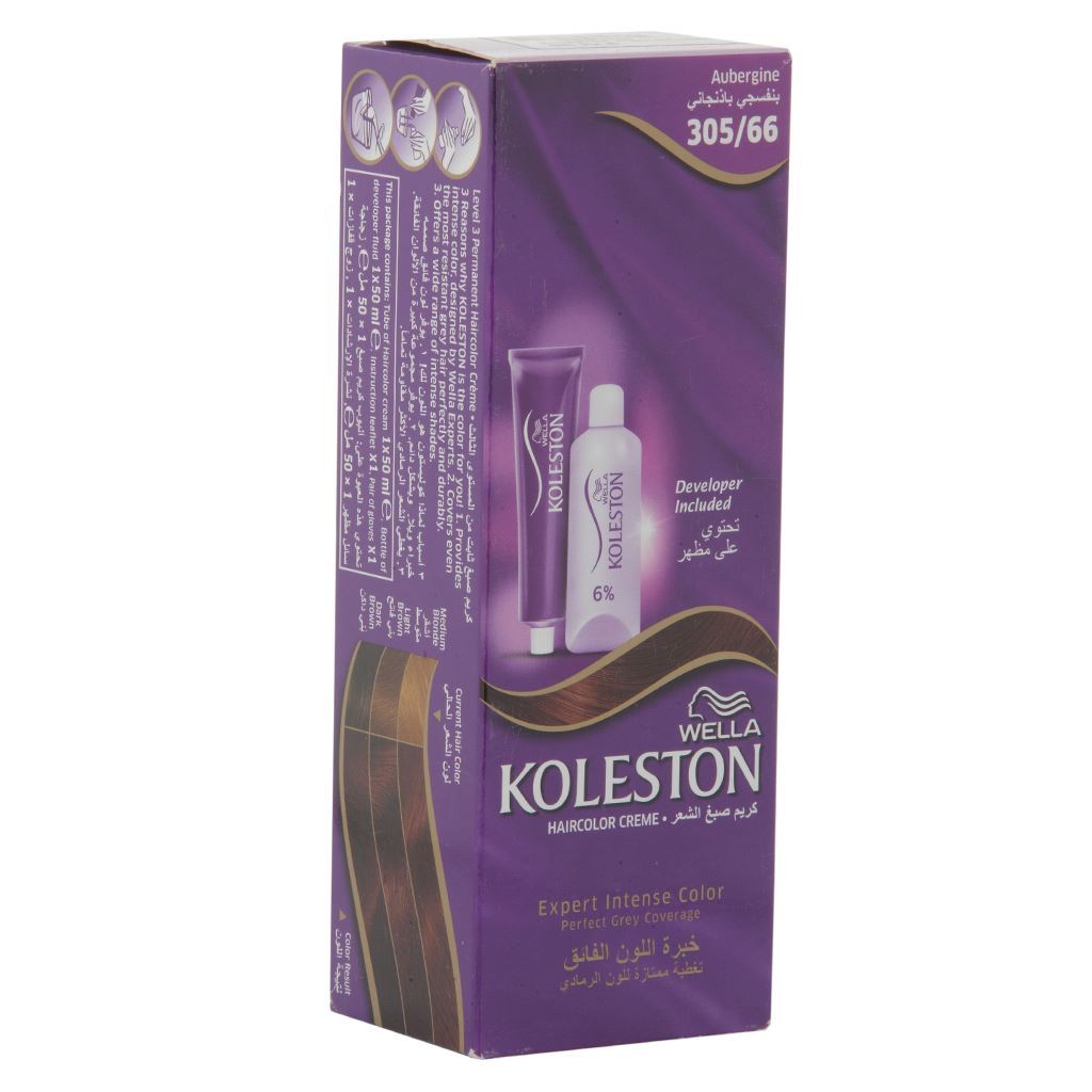 WELLA KOLESTON HAIR COLOR 305/66 AUBERGINE - 60 ML | Dr. Sulaiman Al ...